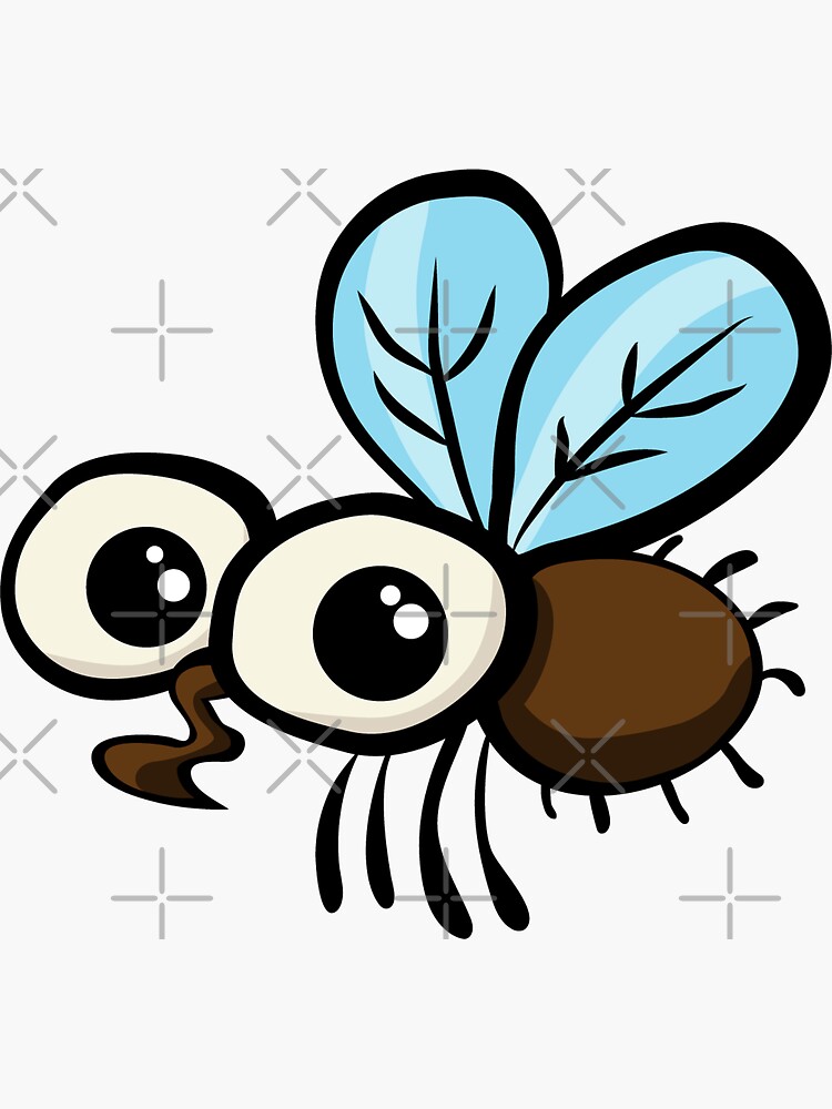 "Cute cartoon fly" Sticker for Sale by Shori-artlab | Redbubble
