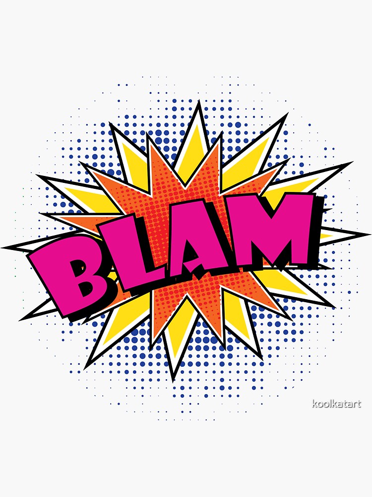 "BLAM! Comic book pop art" Sticker for Sale by koolkatart | Redbubble