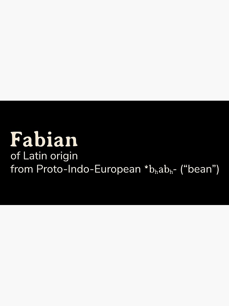 "Fabian name etymology" Poster by YourNameStory | Redbubble