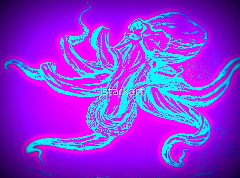 "Neon Octopus" by jstarkart | Redbubble