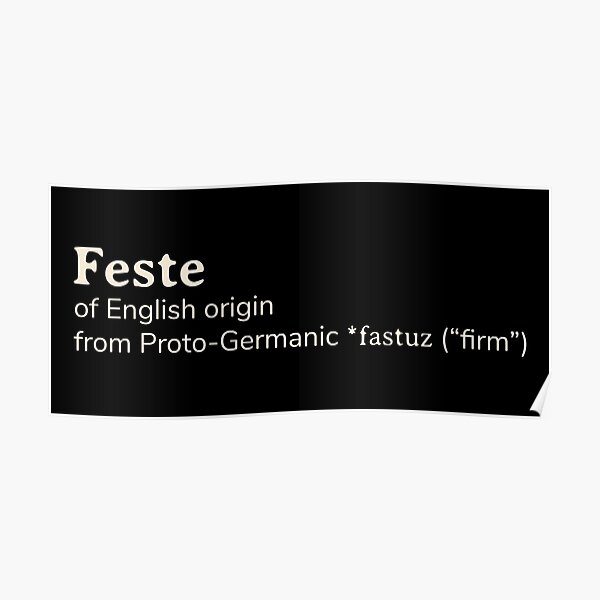 "Feste name etymology" Poster by YourNameStory | Redbubble