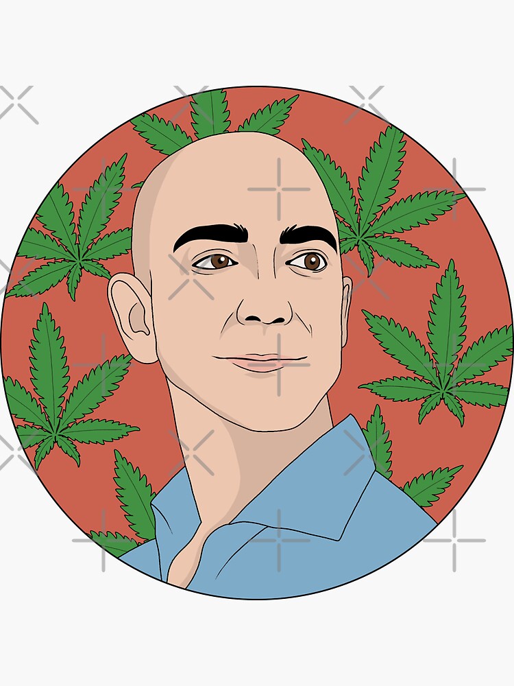 "Jeff Bezos - Weed" Sticker for Sale by ValentinaHramov | Redbubble