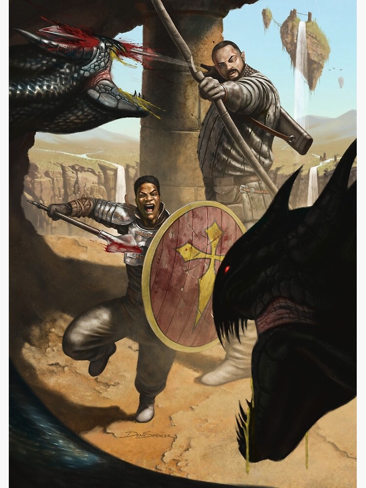 "Knights Battling Hydra" Poster by DeanSpencerArt | Redbubble