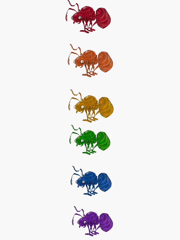 "Pride Ants Graphic" Sticker for Sale by HarpWyrmDraws | Redbubble