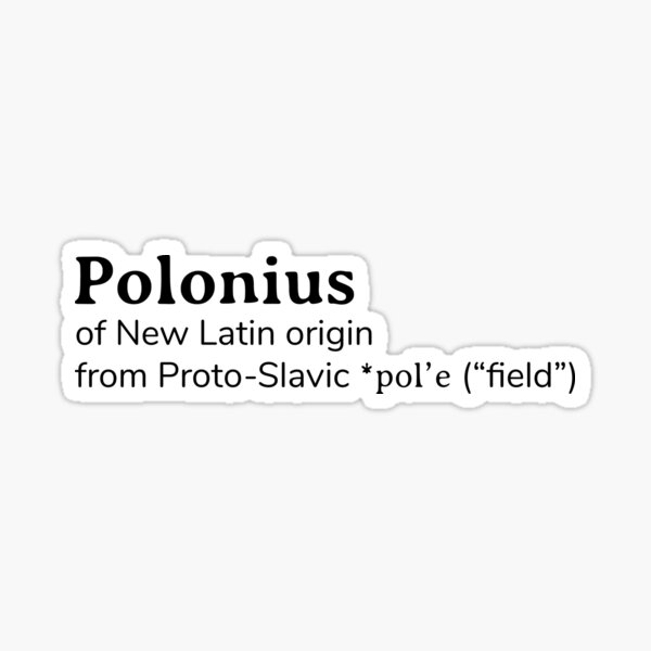 "Polonius name etymology" Sticker by YourNameStory | Redbubble