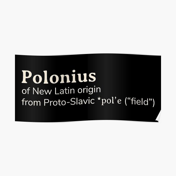 "Polonius name etymology" Poster by YourNameStory | Redbubble