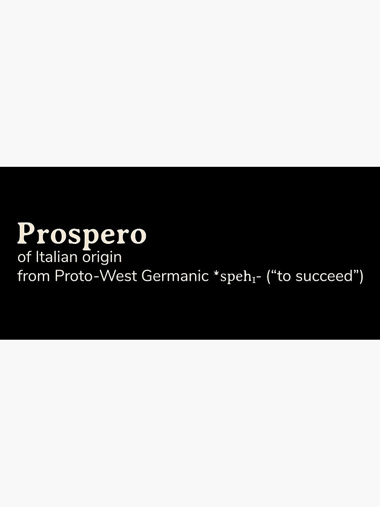"Prospero name etymology" Poster for Sale by YourNameStory | Redbubble