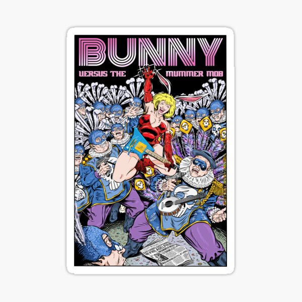 "Bunny vs the Mummer Mob" Sticker for Sale by Art-Man | Redbubble