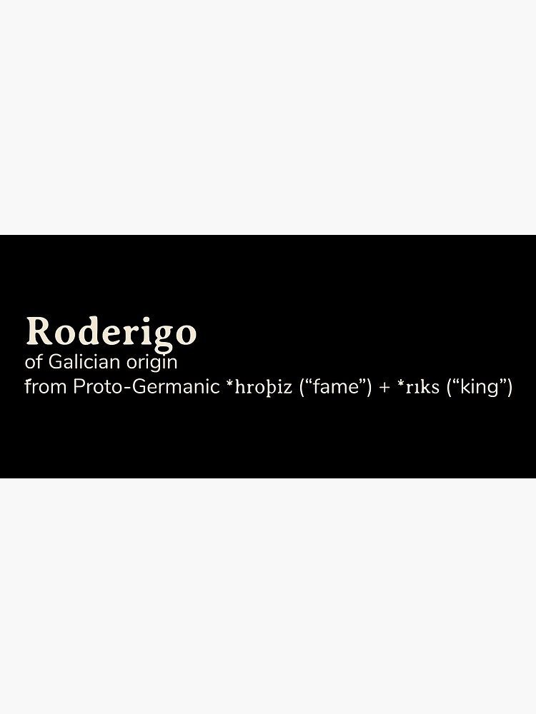 "Roderigo name etymology" Poster for Sale by YourNameStory | Redbubble