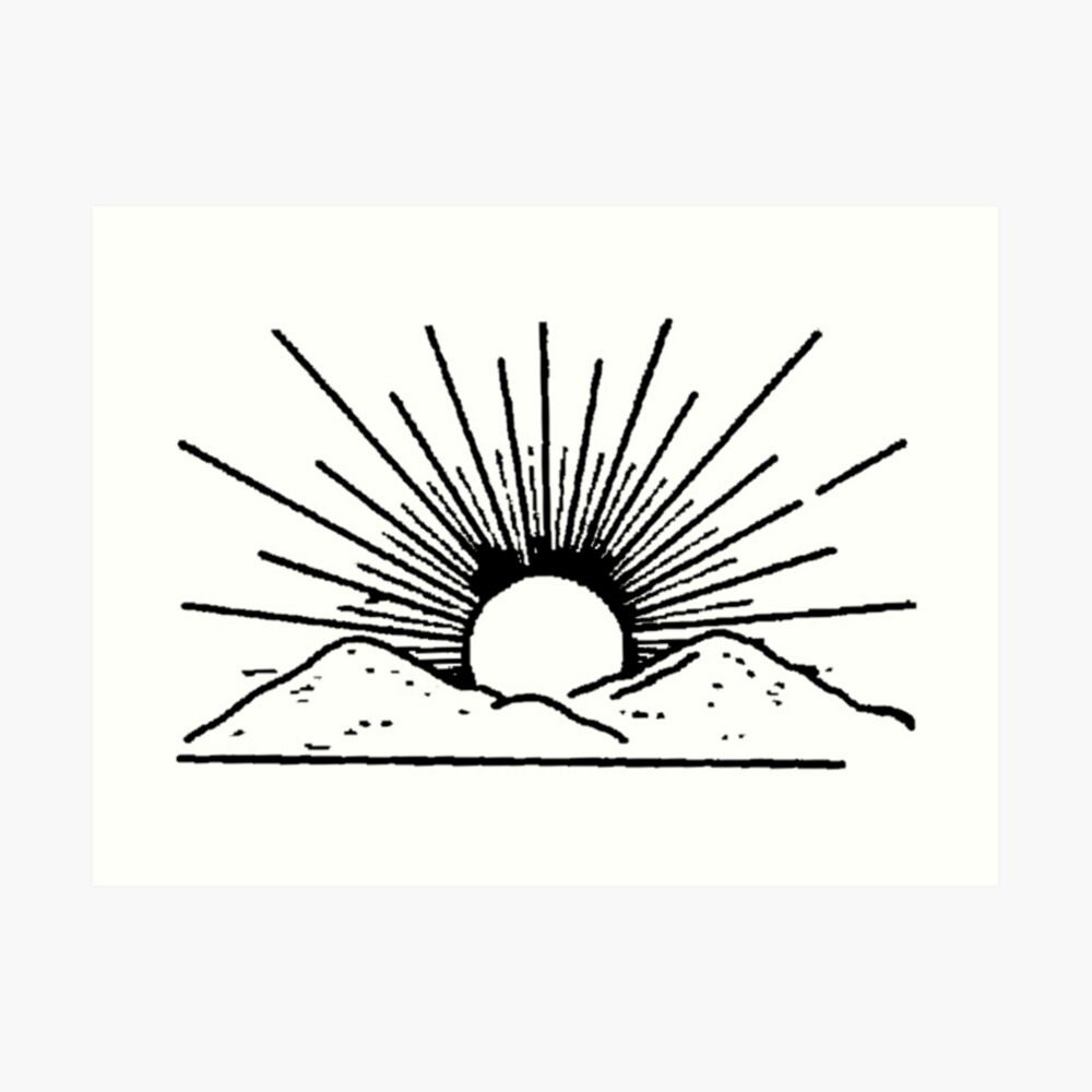 "Black rising sun" Art Print by foxxya | Redbubble