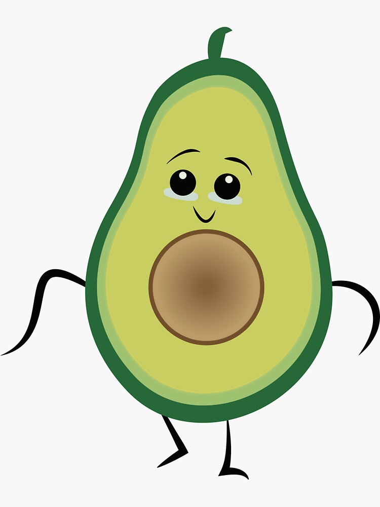 "smiley avocado face" Sticker by Menddyy | Redbubble