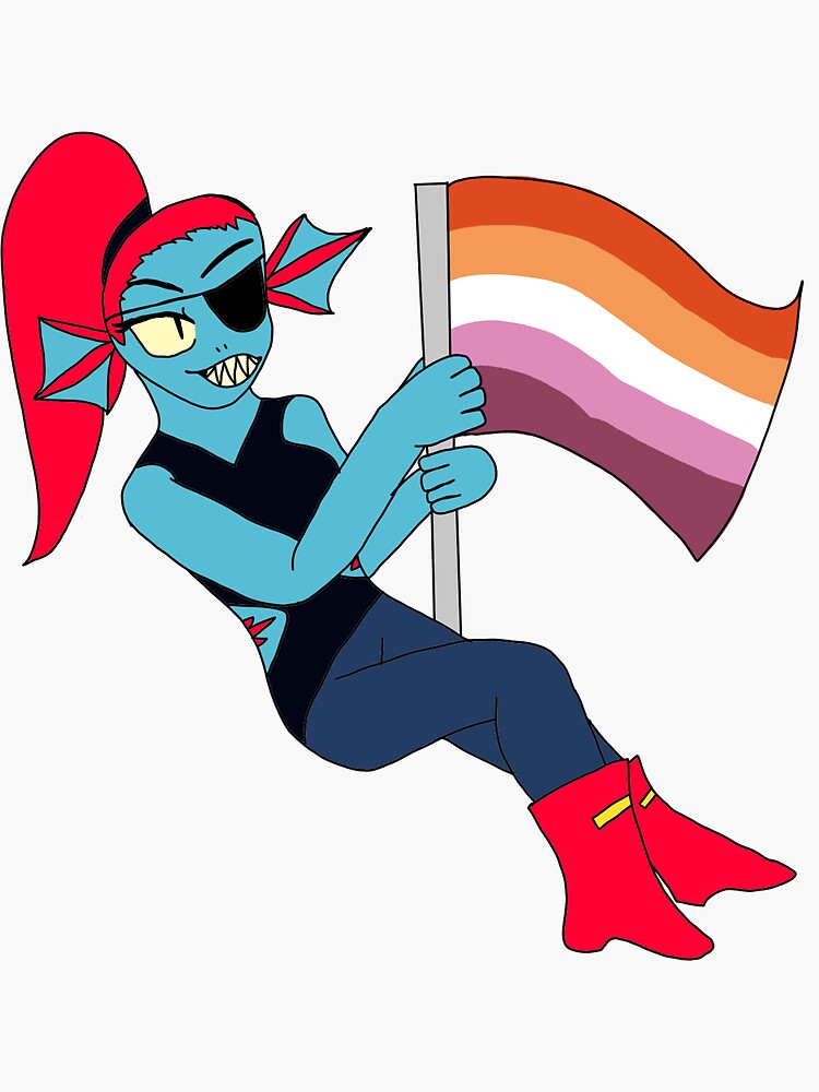 "Undyne Lesbian Pride Undertale" Sticker for Sale by MeowstacheTC ...