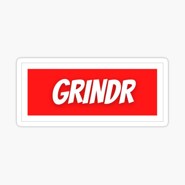 "Grindr - red box font" Sticker for Sale by WalStreetMerchs | Redbubble