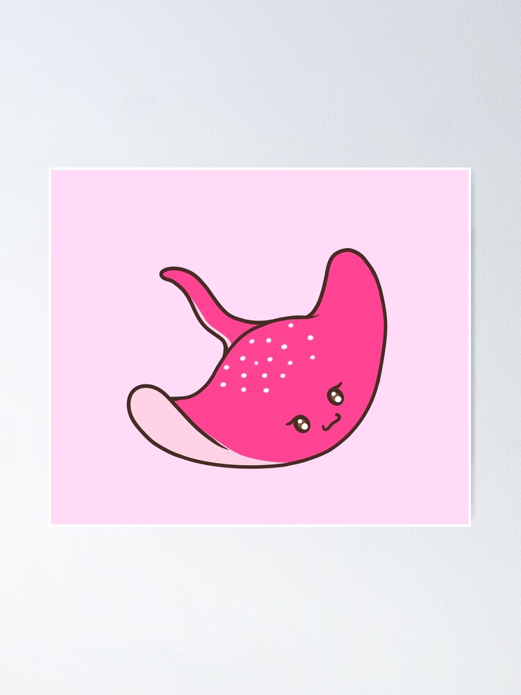 "Cute pink stingray " Poster for Sale by Shalu Elysian | Redbubble