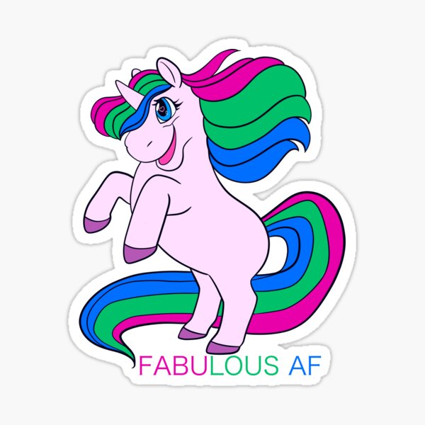 "Poly and Fabulous Af Unicorn " Sticker by AionK | Redbubble
