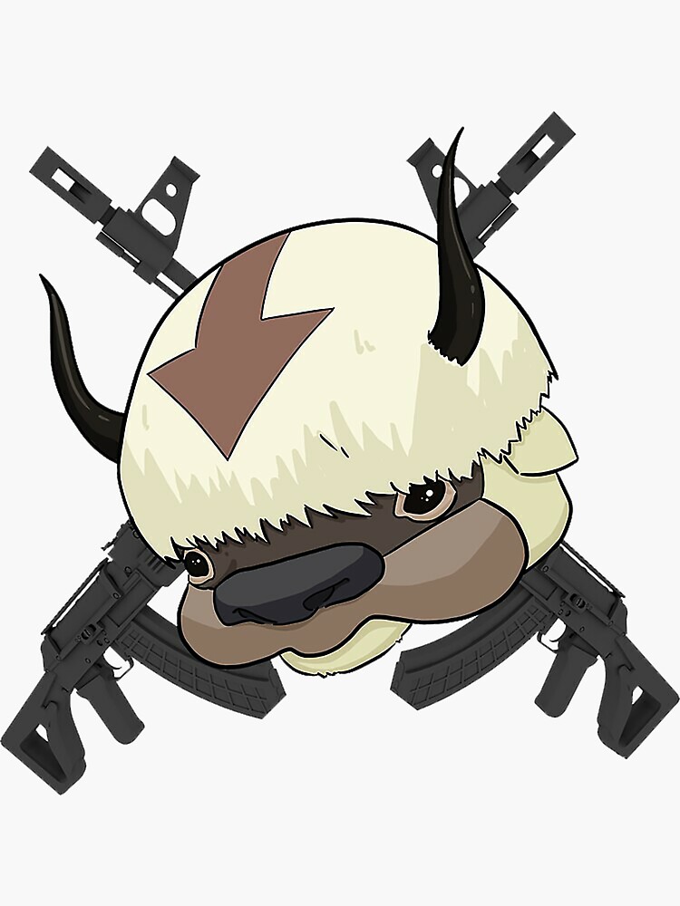 Pegatina «appa with a choppa x gun art» de noelkaras | Redbubble