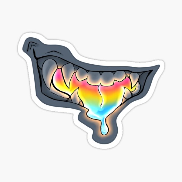 "Vampiric Fangs: Pansexual Flag Tongue!" Sticker for Sale by ...