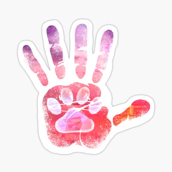 "Human and Animal Paw print" Sticker for Sale by SmilingTees | Redbubble