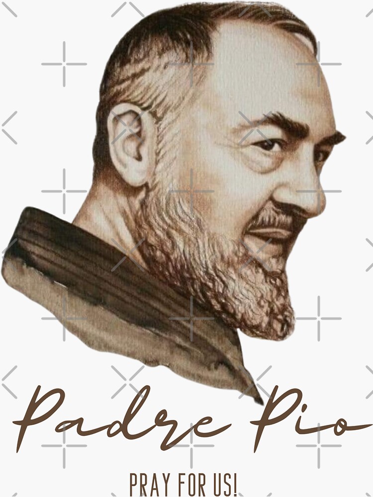 "Padre Pio, St. Father Pio, Italy" Sticker for Sale by ADMG | Redbubble