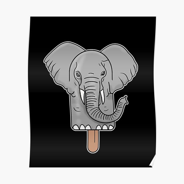 "Animal Popsicle Elephant Ice Cream Summer Gift" Poster for Sale by ...