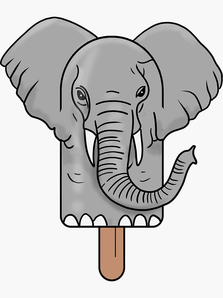 "Animal Popsicle Elephant Ice Cream Summer Gift" Sticker for Sale by ...