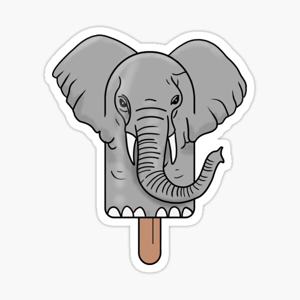 "Animal Popsicle Elephant Ice Cream Summer Gift" Sticker for Sale by ...