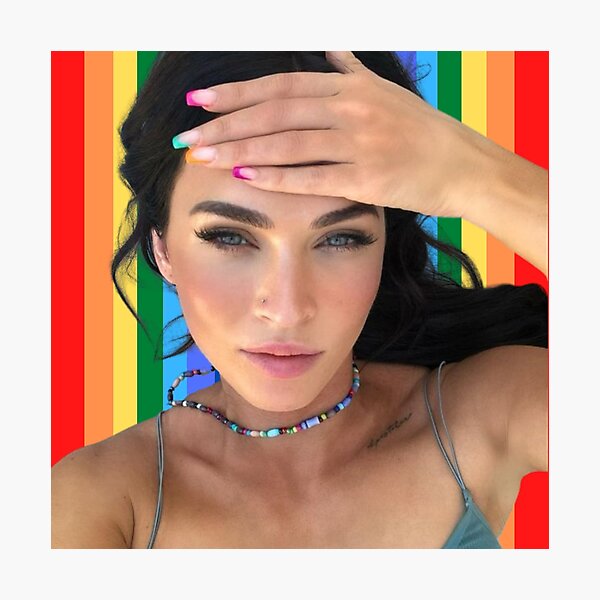 "Megan Fox With Pride Flag" Photographic Print for Sale by PureHabitat ...