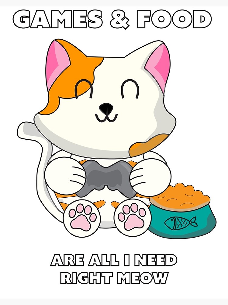 "Happy Gaming Cat" Poster by Shiftyminds | Redbubble