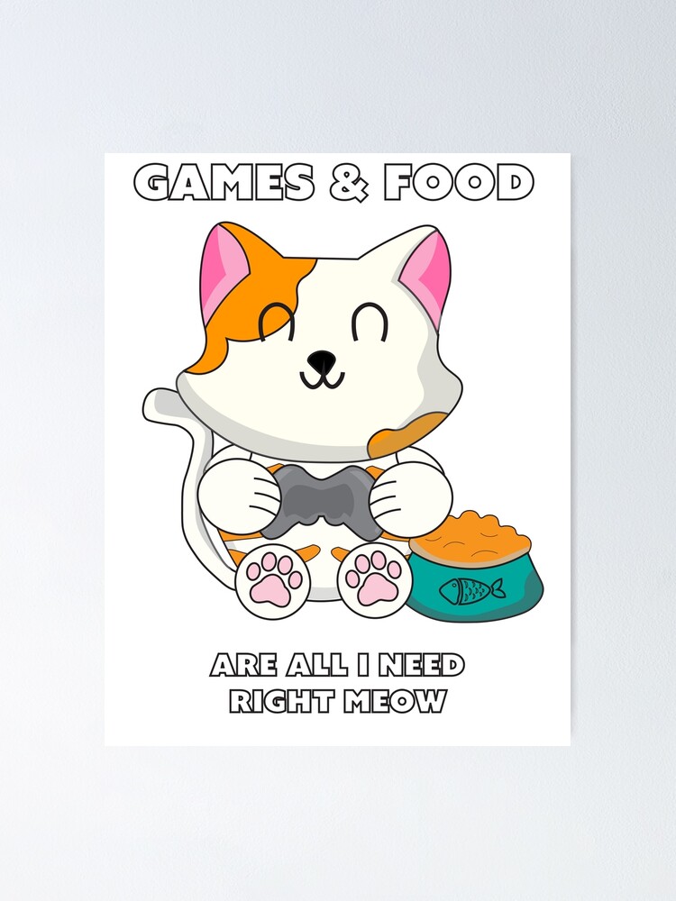 "Happy Gaming Cat" Poster by Shiftyminds | Redbubble