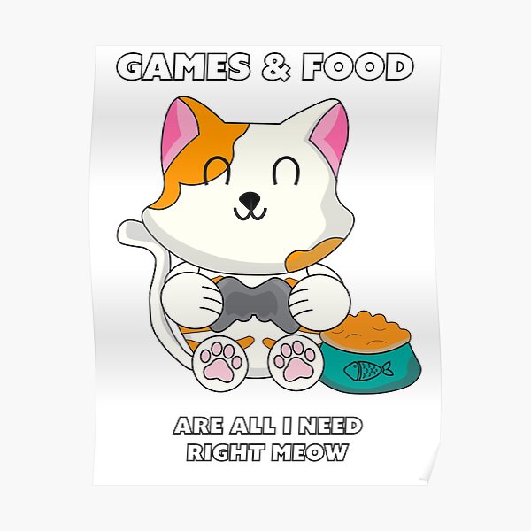 "Happy Gaming Cat" Poster by Shiftyminds | Redbubble
