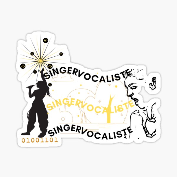 "Vocalist singer" Sticker for Sale by Mariabutag | Redbubble