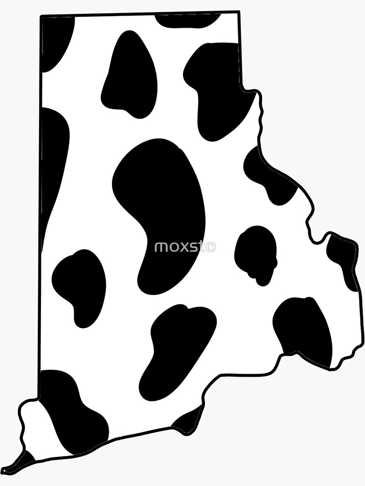 "Cow Print Rhode Island" Sticker by moxsto | Redbubble