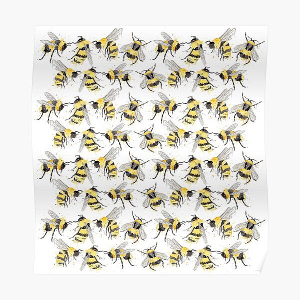 "Splatter Paint Bumble Bees" Poster by sophieleigh-art | Redbubble