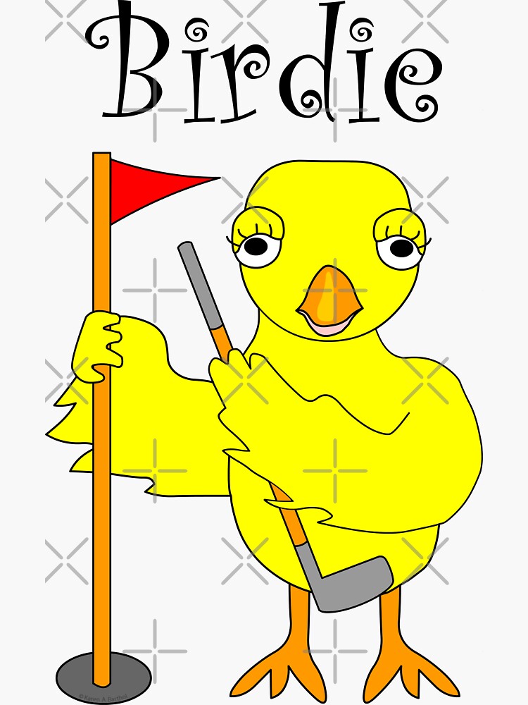 "Birdie Golf Chick " Sticker for Sale by BartholGraphics | Redbubble