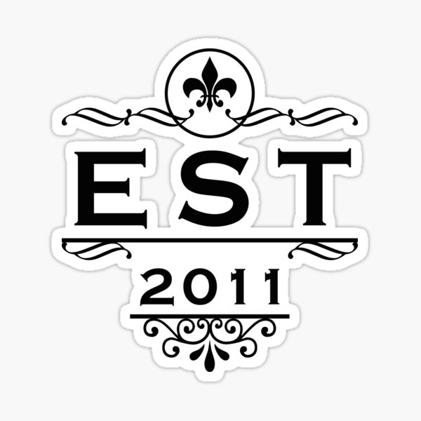 "Established 2011" Sticker for Sale by Fives55 | Redbubble