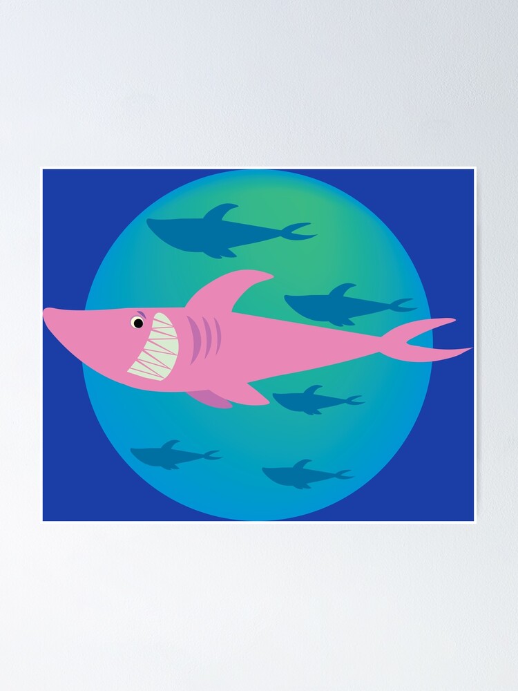 "cute pink shark" Poster by duxpavlic | Redbubble