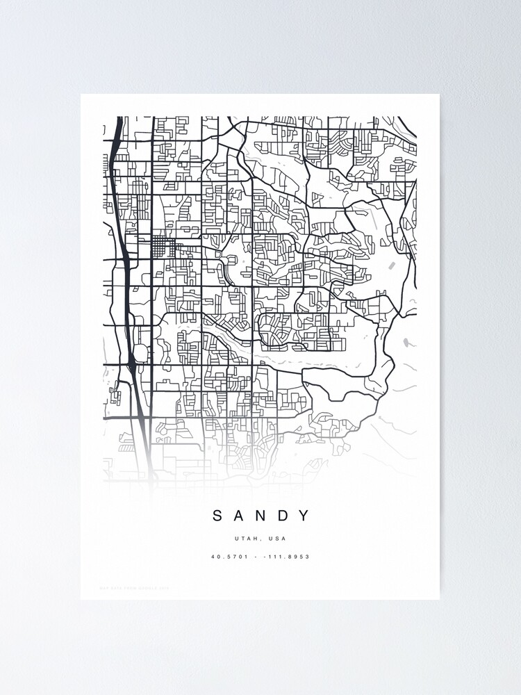 "Sandy, Utah USA Map Poster" Poster by TheZenSprout | Redbubble