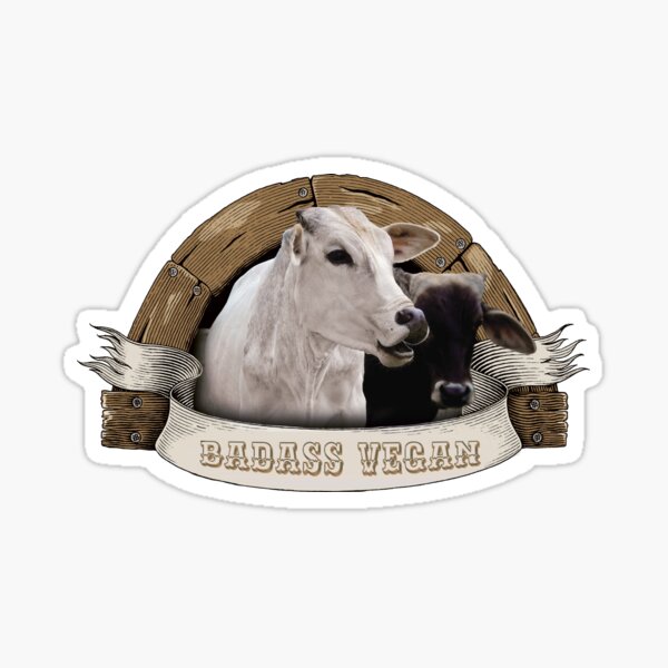 "Farm Badass Vegan - Veganism Concept" Sticker by Moniquitoth | Redbubble