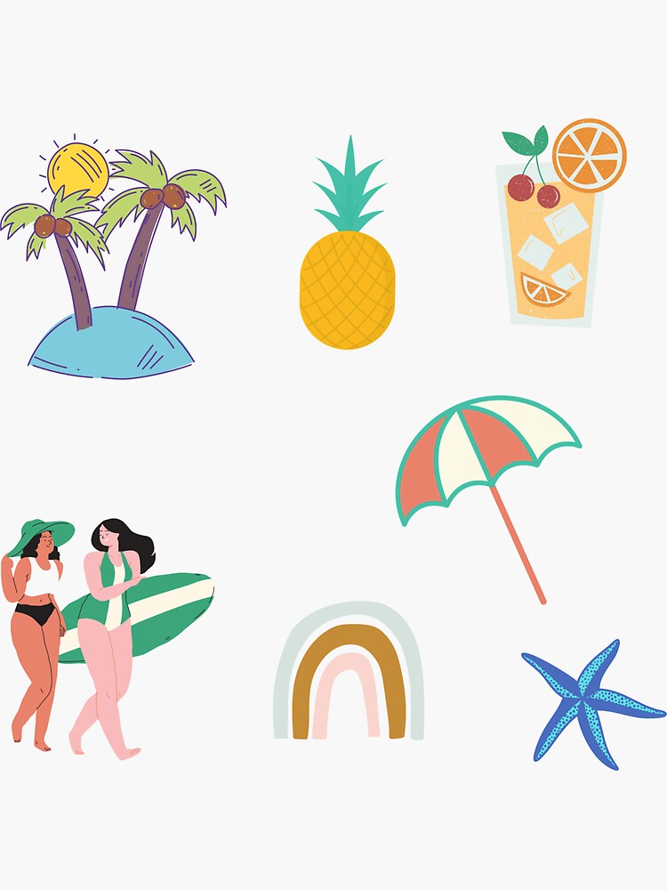 "Vacation sticker pack | Beach sticker pack" Sticker for Sale by ...