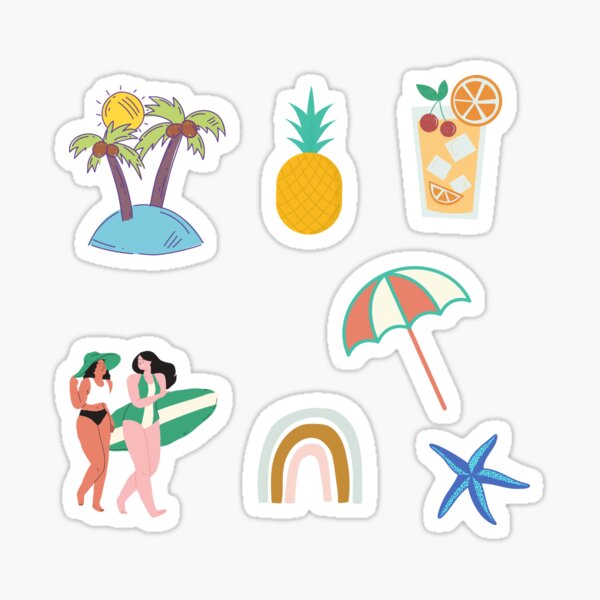 "Vacation sticker pack | Beach sticker pack" Sticker for Sale by ...