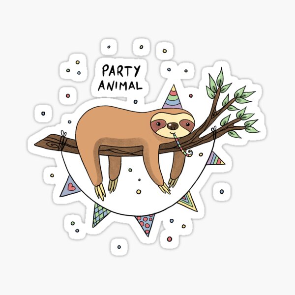 "Party Animal" Sticker for Sale by Nenijadraws | Redbubble