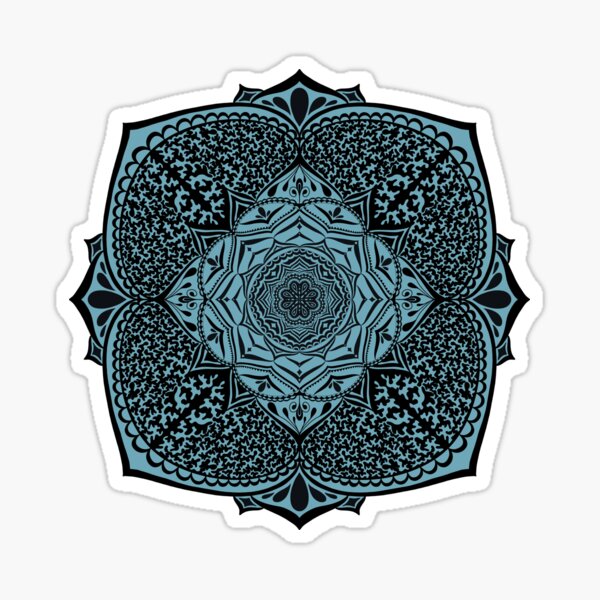 "Dark Cyan Mandala" Sticker for Sale by KEArtwork | Redbubble