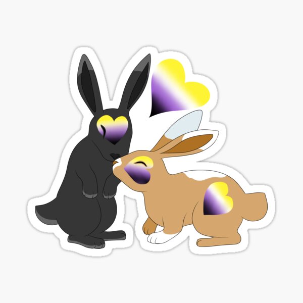 "Non-binary Pride Rabbits" Sticker for Sale by MetallicWings15 | Redbubble
