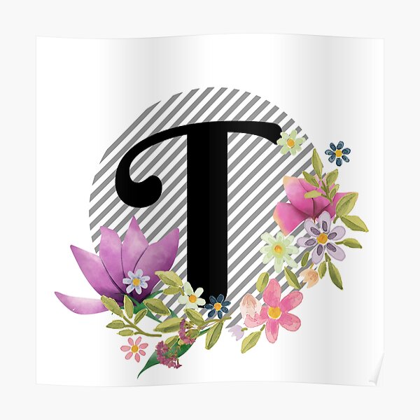 Póster «Mayúsculas iniciales de la letra T en mayúsculas personalizadas ...