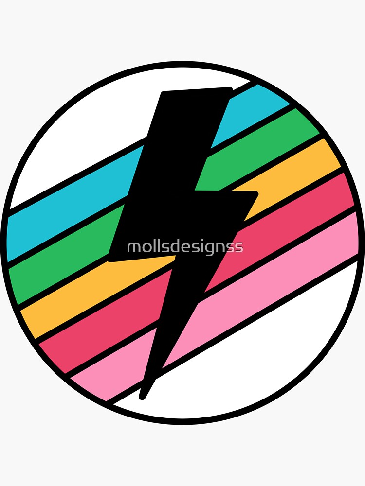 "preppy rainbow lightning bolt" Sticker by mollsdesignss | Redbubble