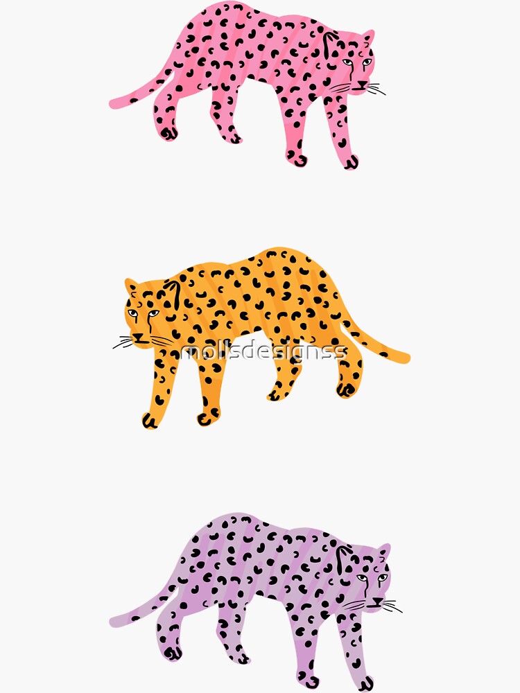 "three preppy leopard sticker pack" Sticker for Sale by mollsdesignss ...