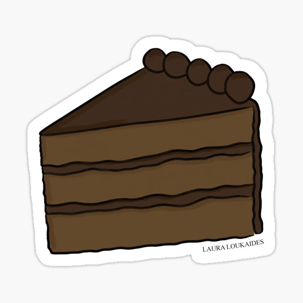 "Chocolate Cake Slice " Sticker for Sale by LauraLoukaides | Redbubble