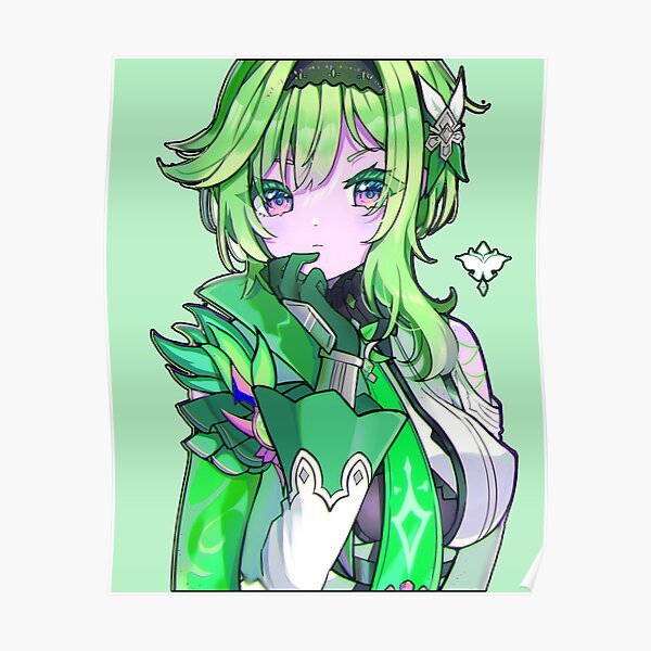 "eula genshin impact green eula" Poster by dex1one | Redbubble
