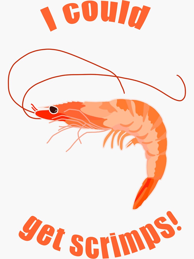"Shrimp sign" Sticker for Sale by Sutherlandh | Redbubble