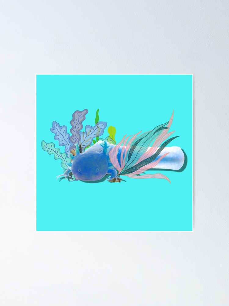 "Ich mag dich viel Blauer Axolotl lächelnd" Poster von Schka | Redbubble